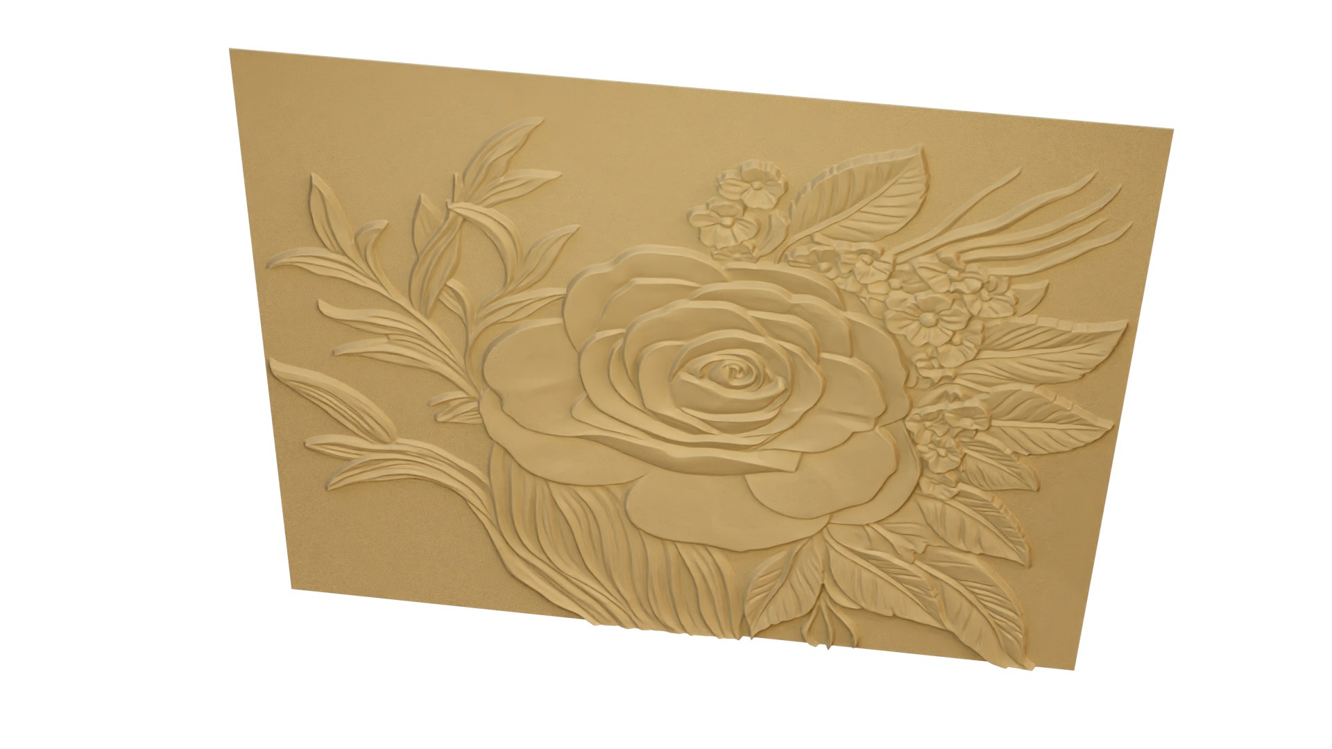 3D Modern Floral Relief Panel Wall Decor Set STL Mural CNC 361 ...