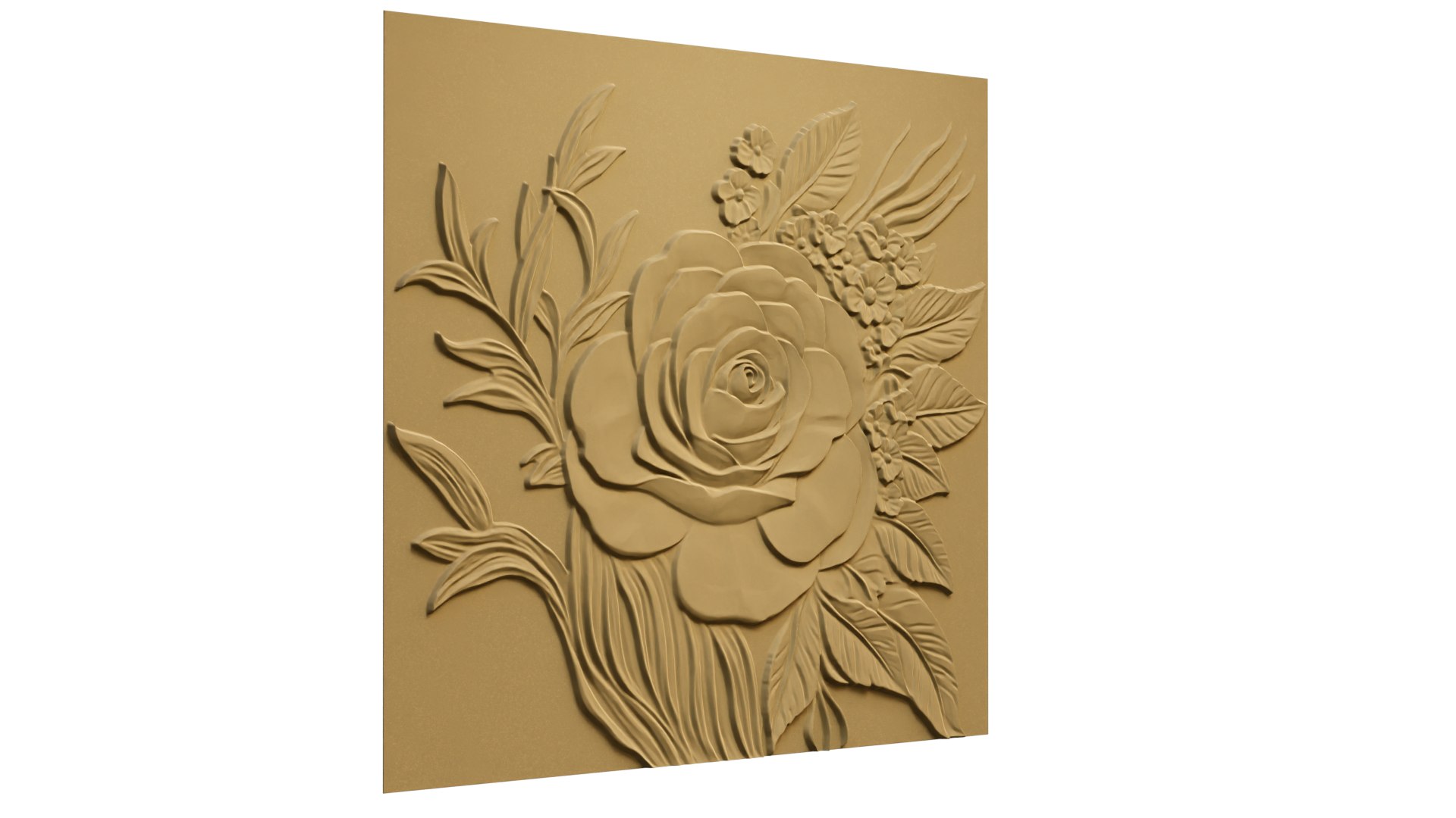 3D Modern Floral Relief Panel Wall Decor Set STL Mural CNC 361 ...