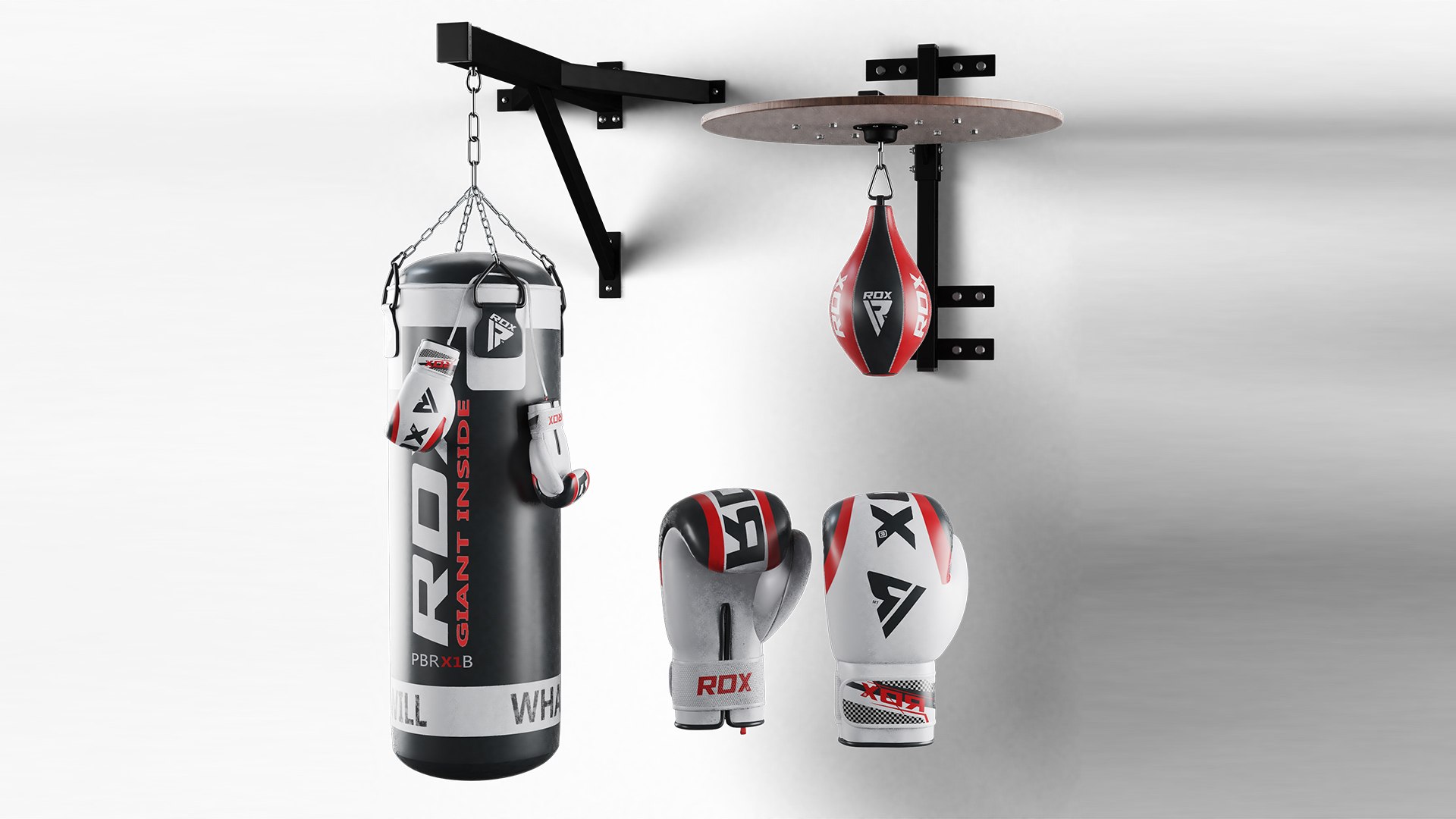 3D Boxing Bag And Gloves Set From ROX - TurboSquid 1904005