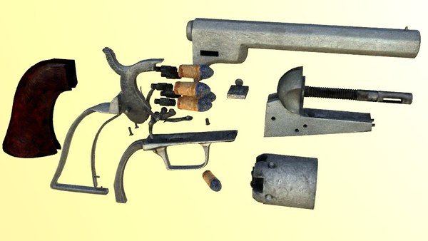 3d model colt baby dragoon navy