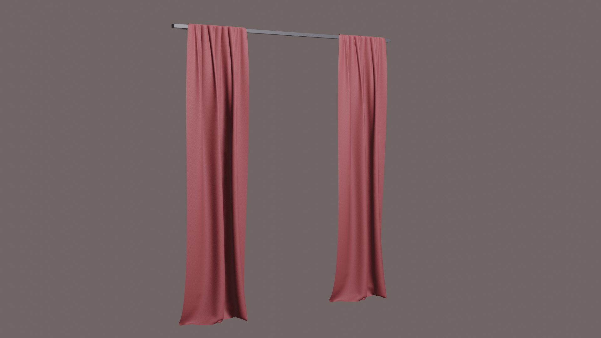 Curtains Red 3D model - TurboSquid 1727270