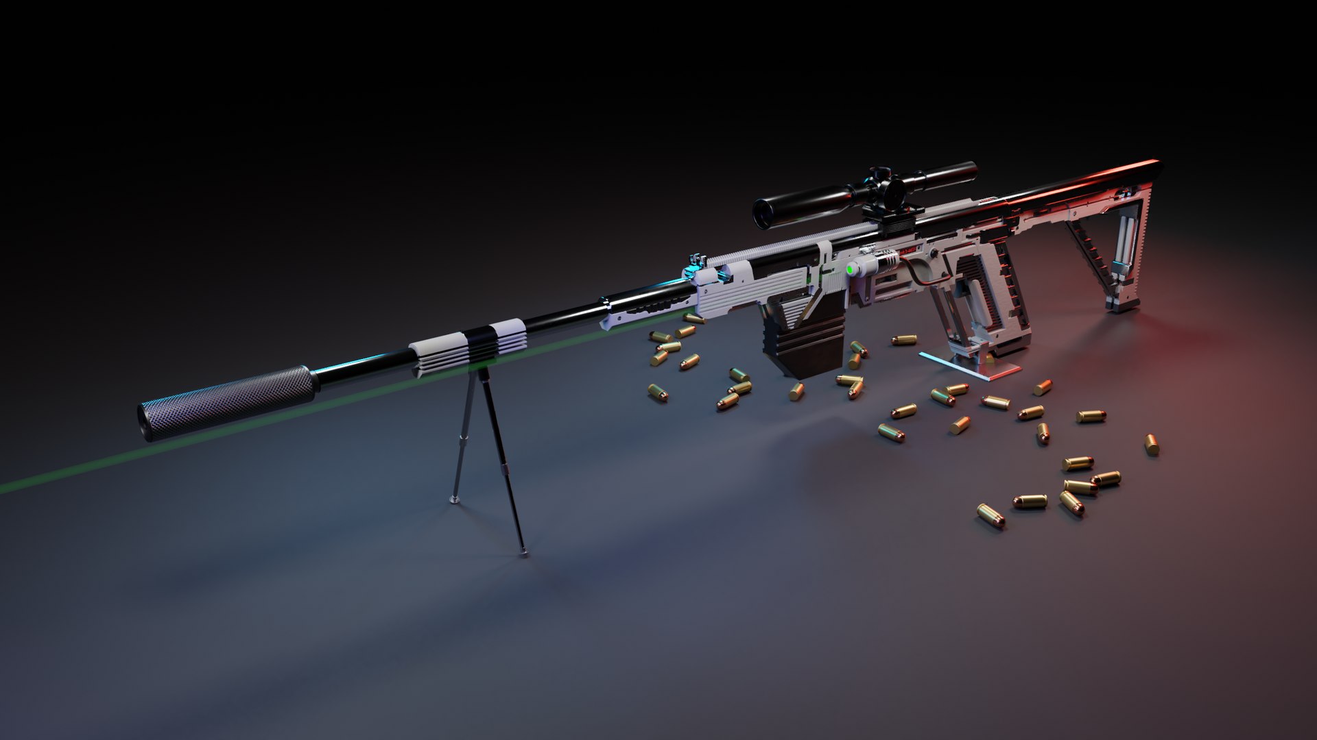 3D Sniper Rifle Scope Laser - TurboSquid 1549030