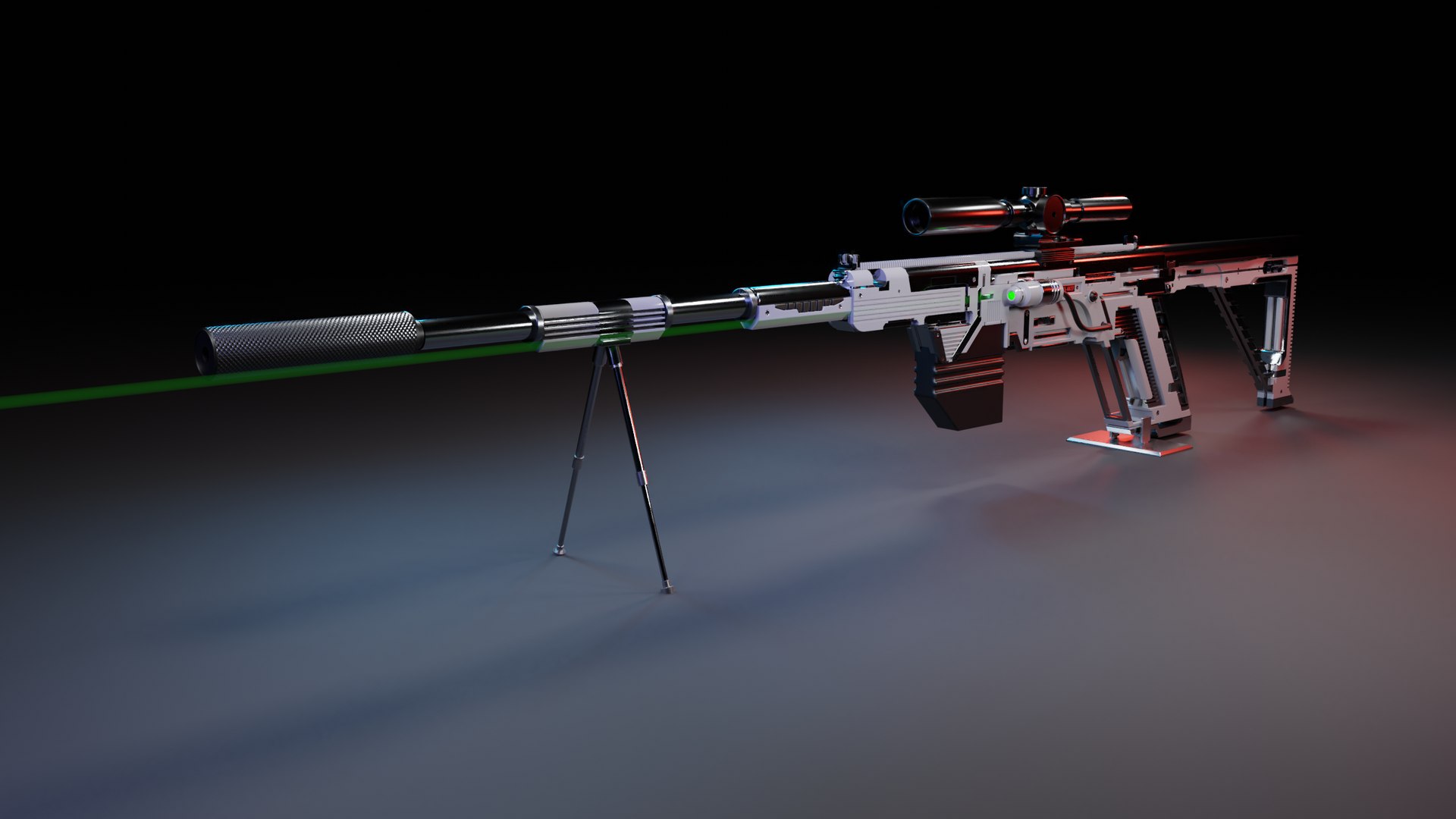 3D Sniper Rifle Scope Laser - TurboSquid 1549030