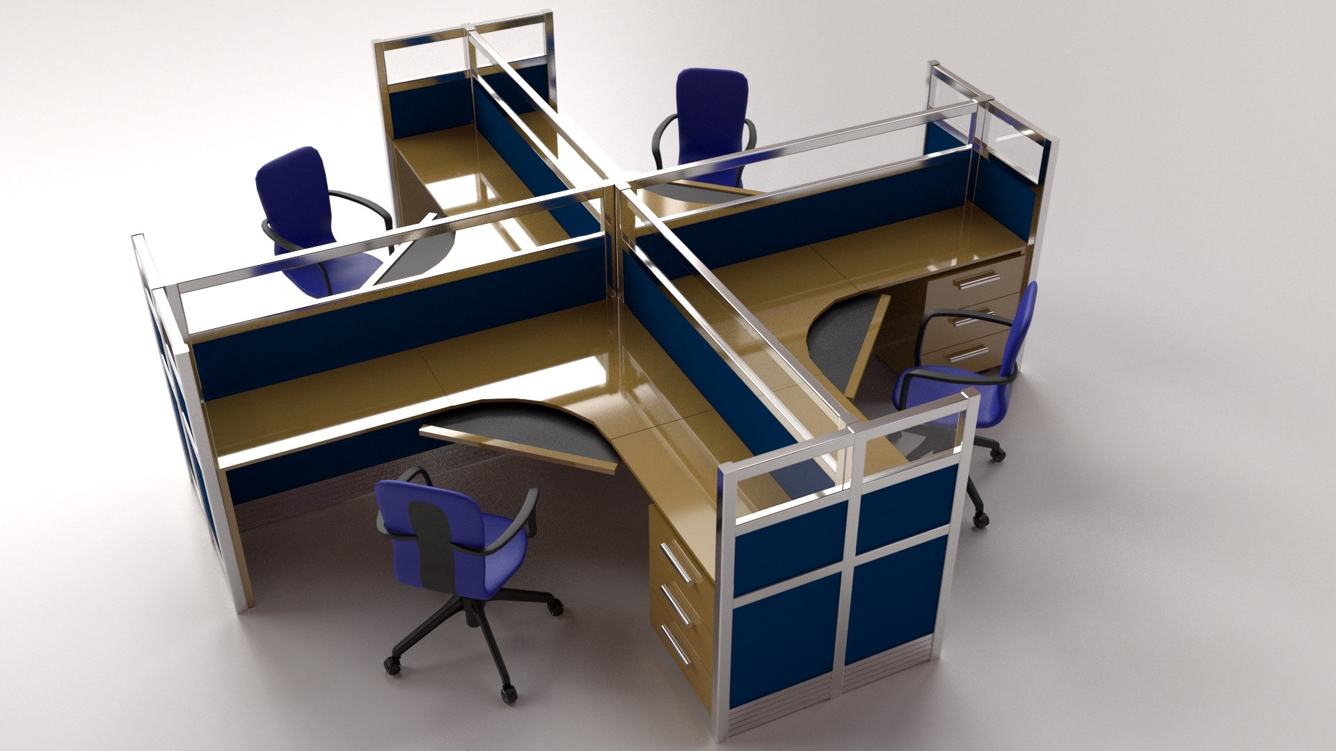 Office Cubicle 3D Model - TurboSquid 1670514