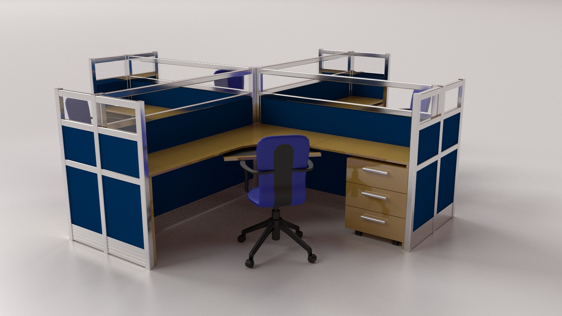 Office Cubicle 3D Model - TurboSquid 1670514