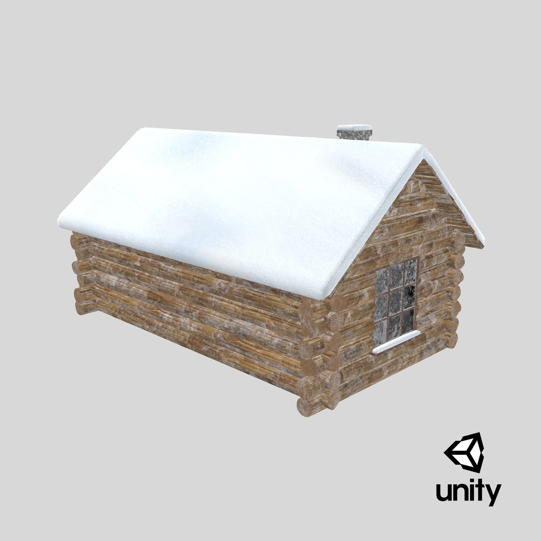 3D Model Winter Log Cabin - TurboSquid 2402015