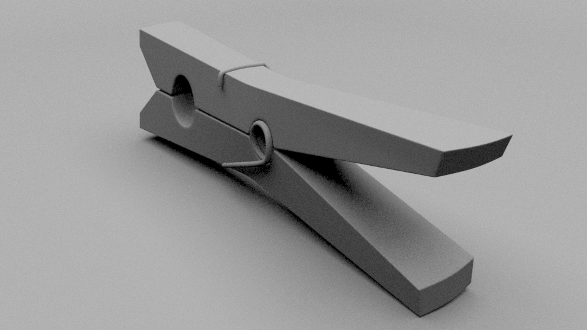 Cartoon Clothes Pin 3d Model