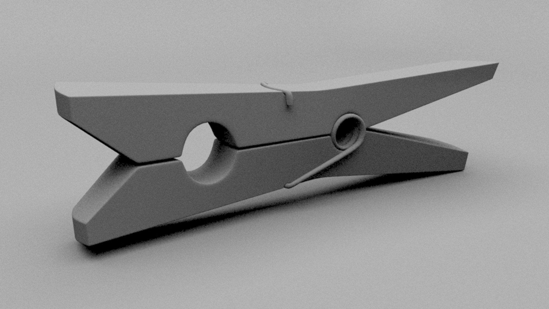 Cartoon Clothes Pin 3d Model