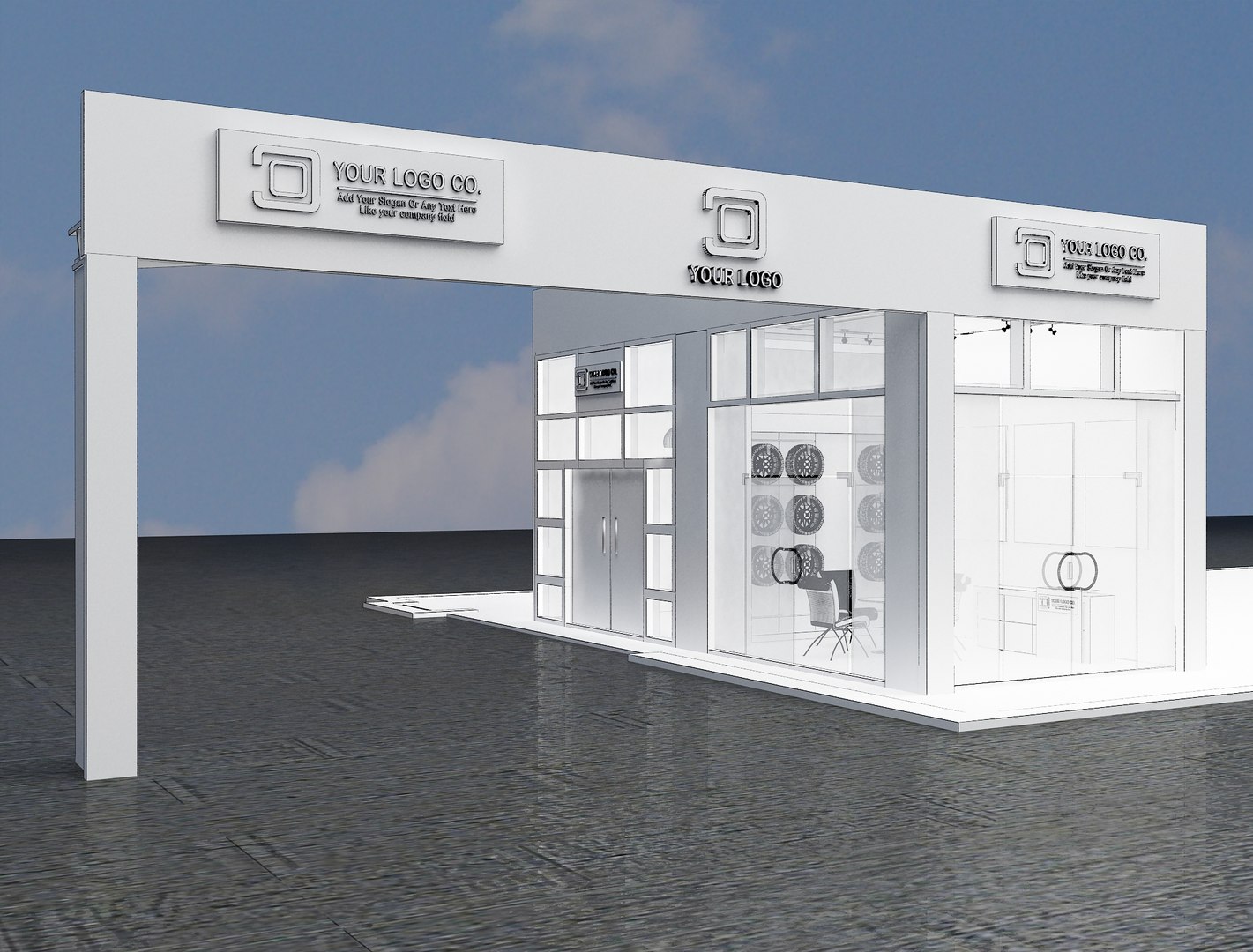 3D Model Car Service Entrance Logo Sign A611 - TurboSquid 1913543