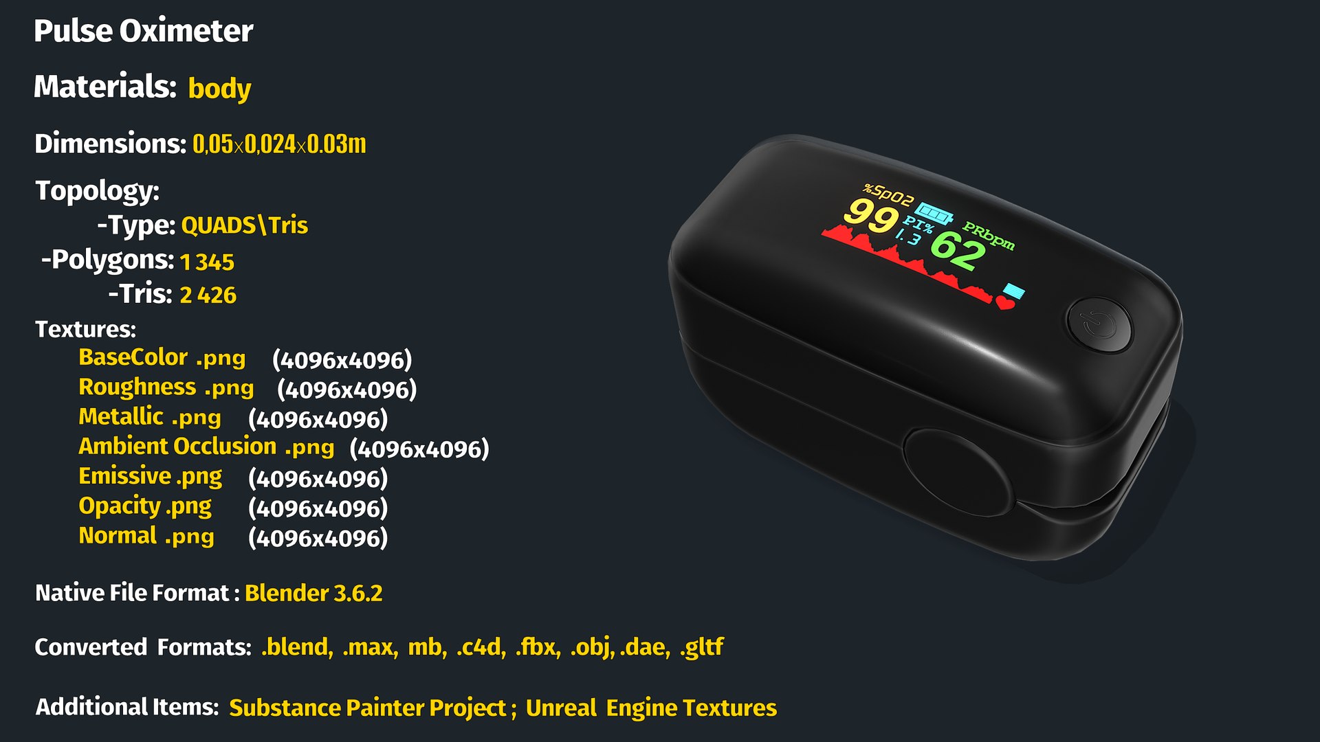 3D Pulse Oximeter Model - TurboSquid 2134748
