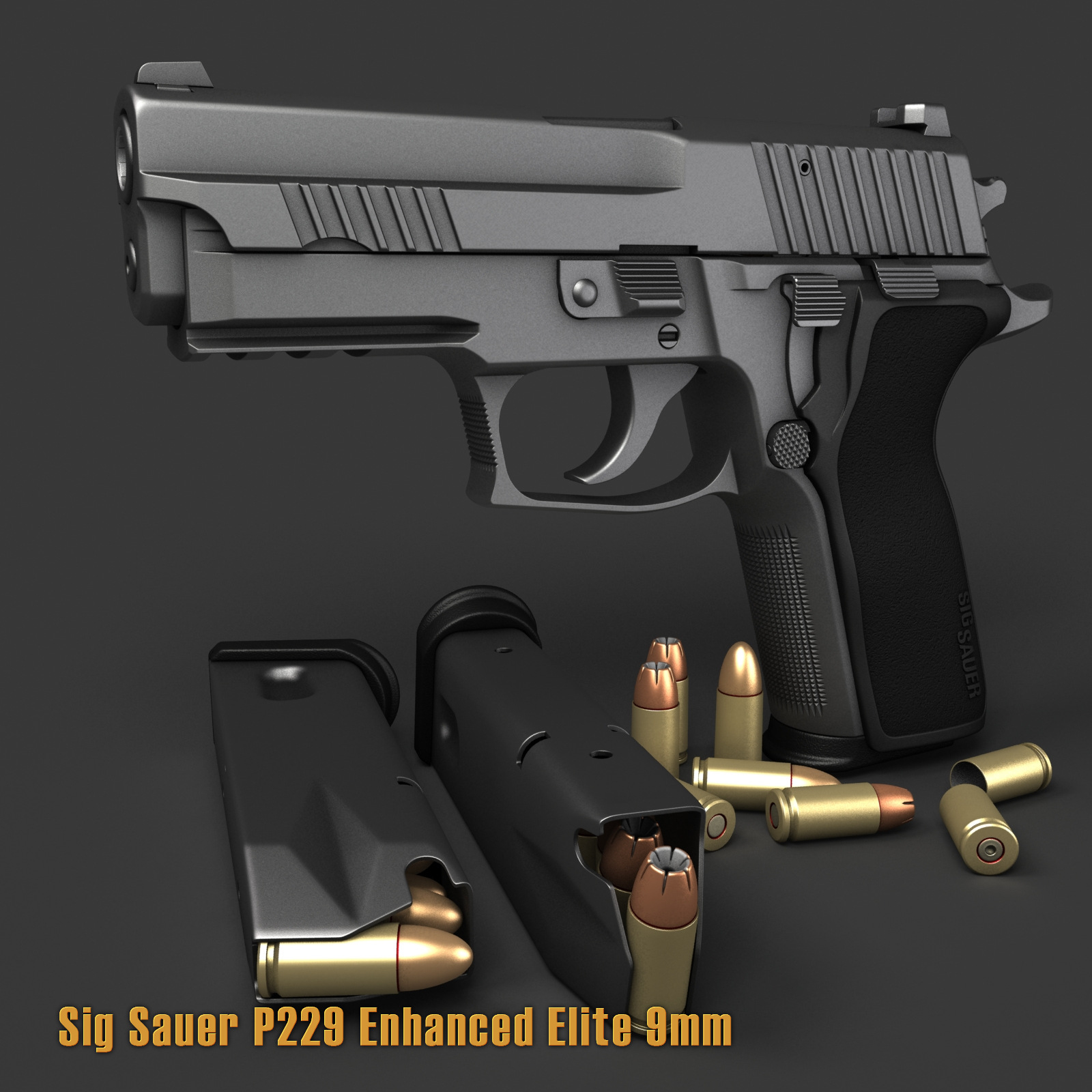 sig sauer p229 series 3d model