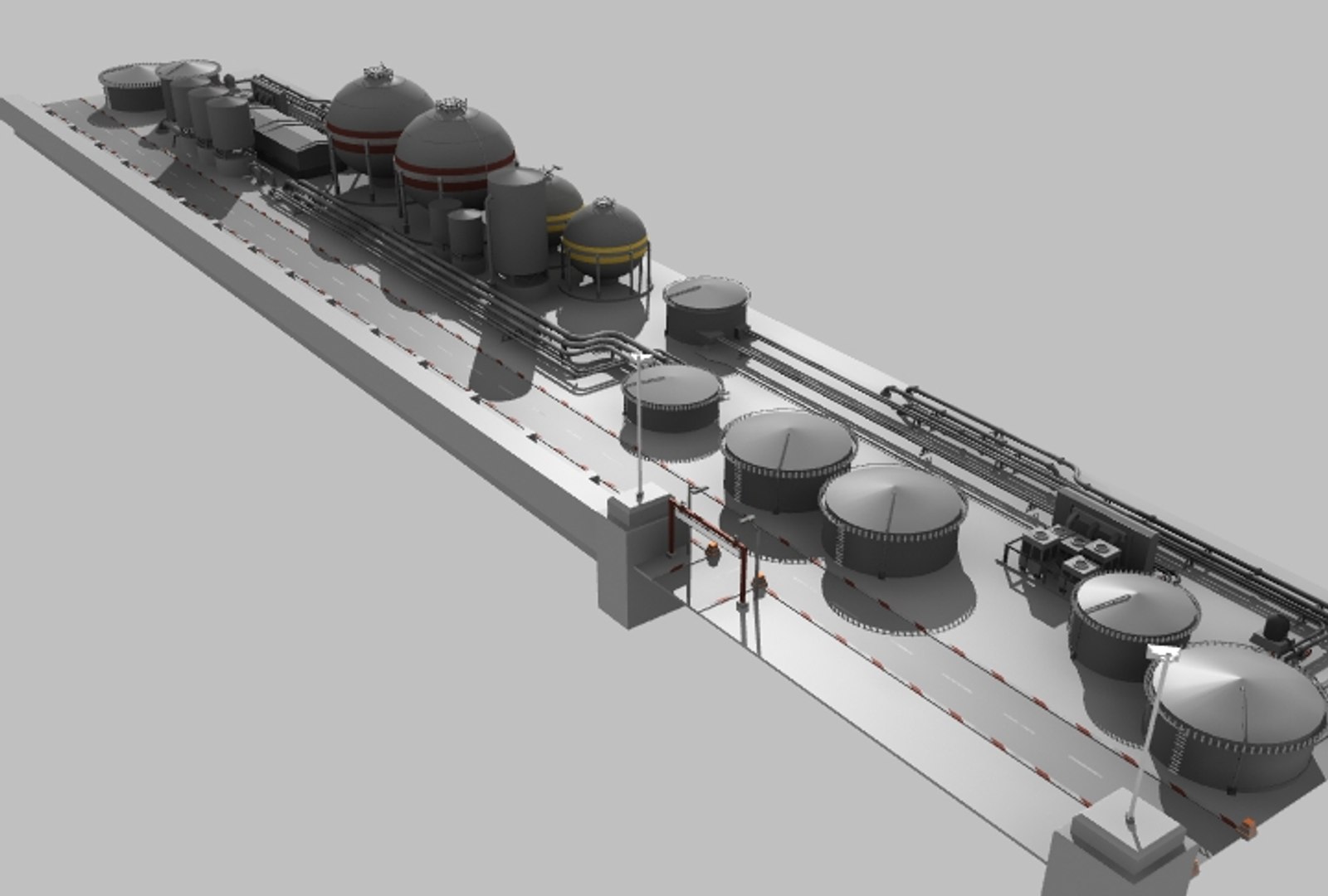 oil tanker fueling dock 3d model