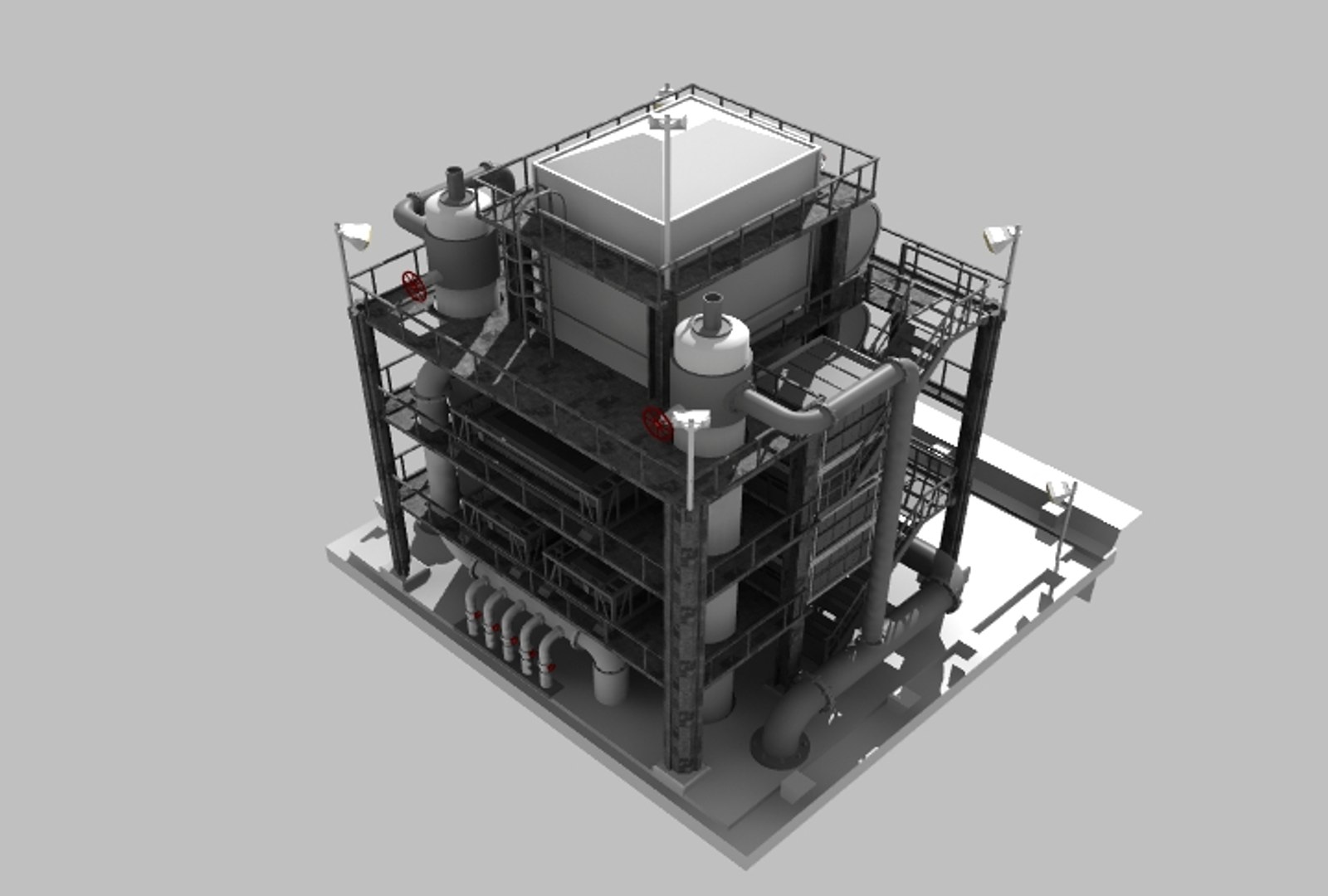 oil tanker fueling dock 3d model