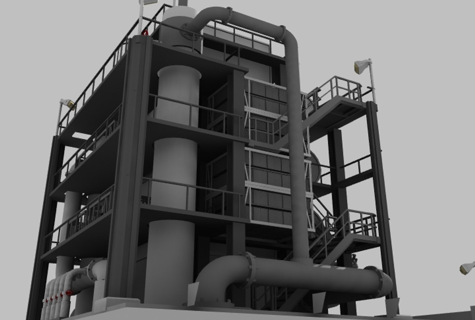 oil tanker fueling dock 3d model