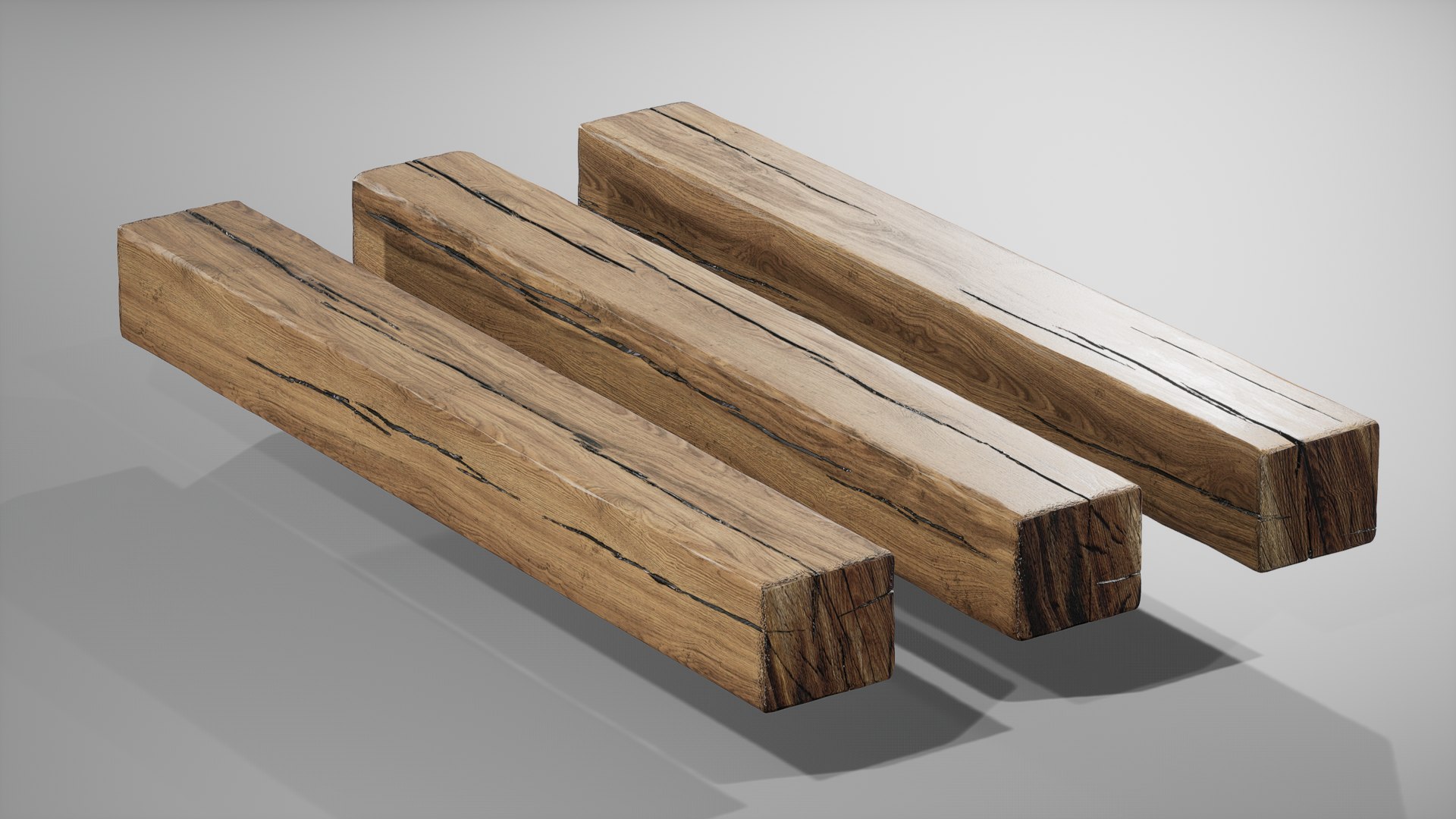 3D Reclaimed Walnut Wood Beams Model - TurboSquid 1831345