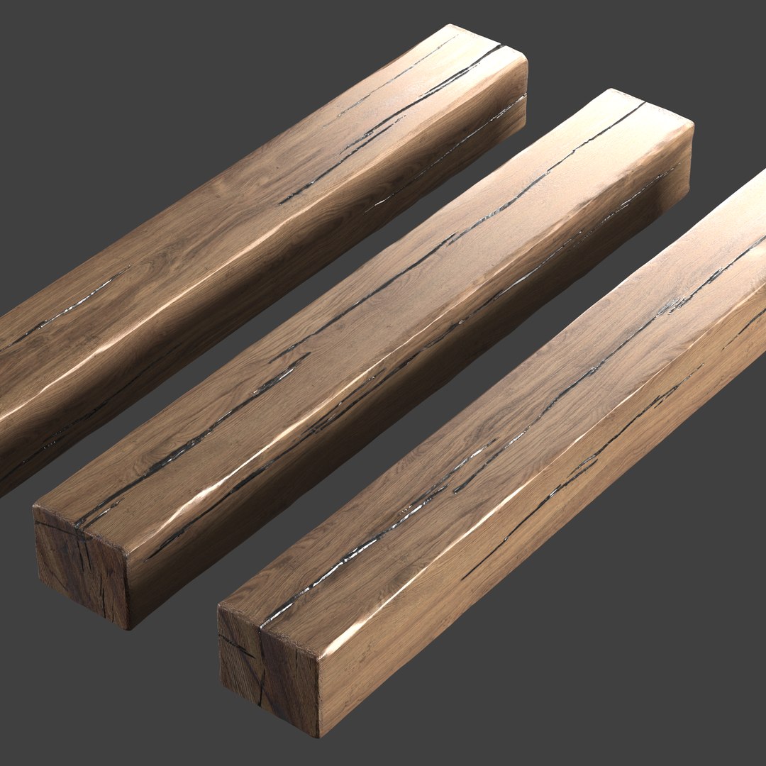 3D Reclaimed Walnut Wood Beams Model - TurboSquid 1831345