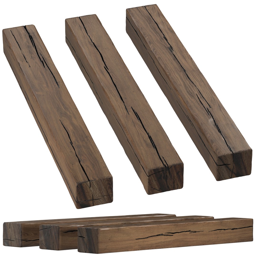 3D Reclaimed Walnut Wood Beams Model - TurboSquid 1831345