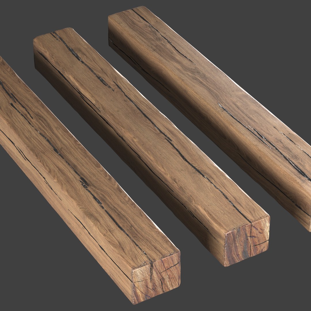 3D Reclaimed Walnut Wood Beams Model - TurboSquid 1831345