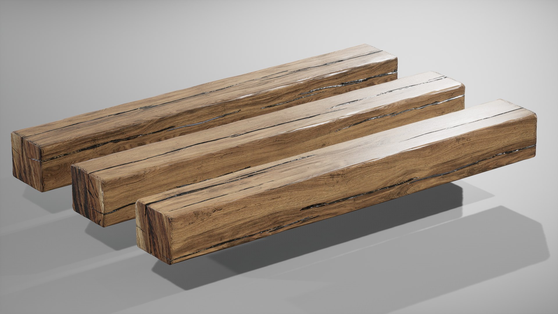 3D Reclaimed Walnut Wood Beams Model - TurboSquid 1831345