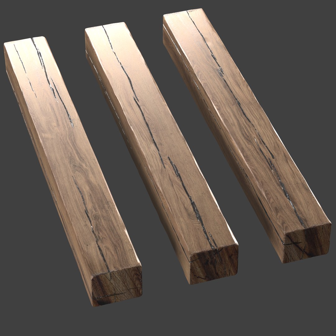 3D Reclaimed Walnut Wood Beams Model - TurboSquid 1831345