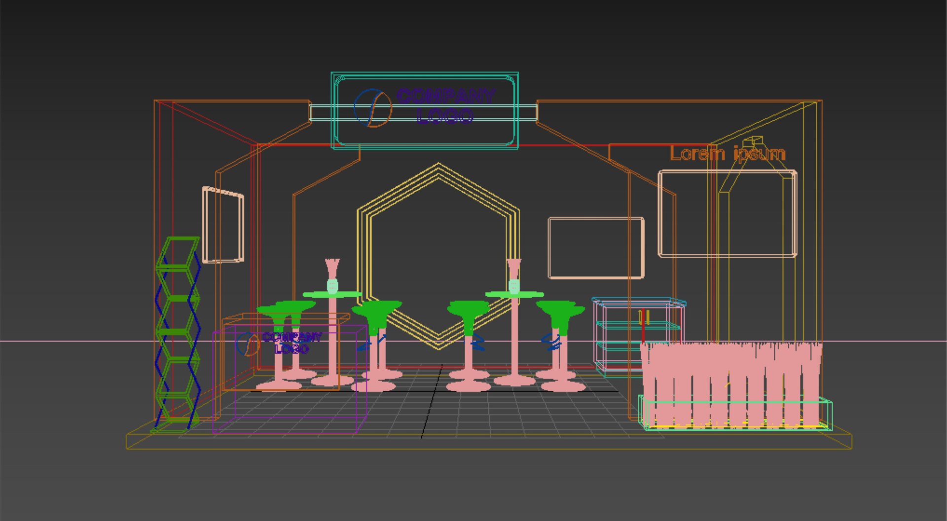 3D booth 300cm x 500cm model - TurboSquid 1799339