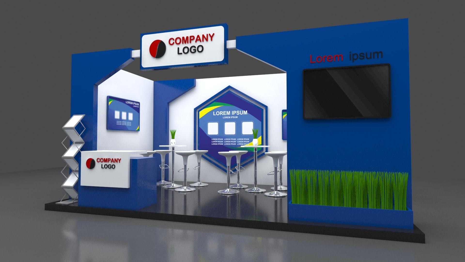 3D booth 300cm x 500cm model - TurboSquid 1799339