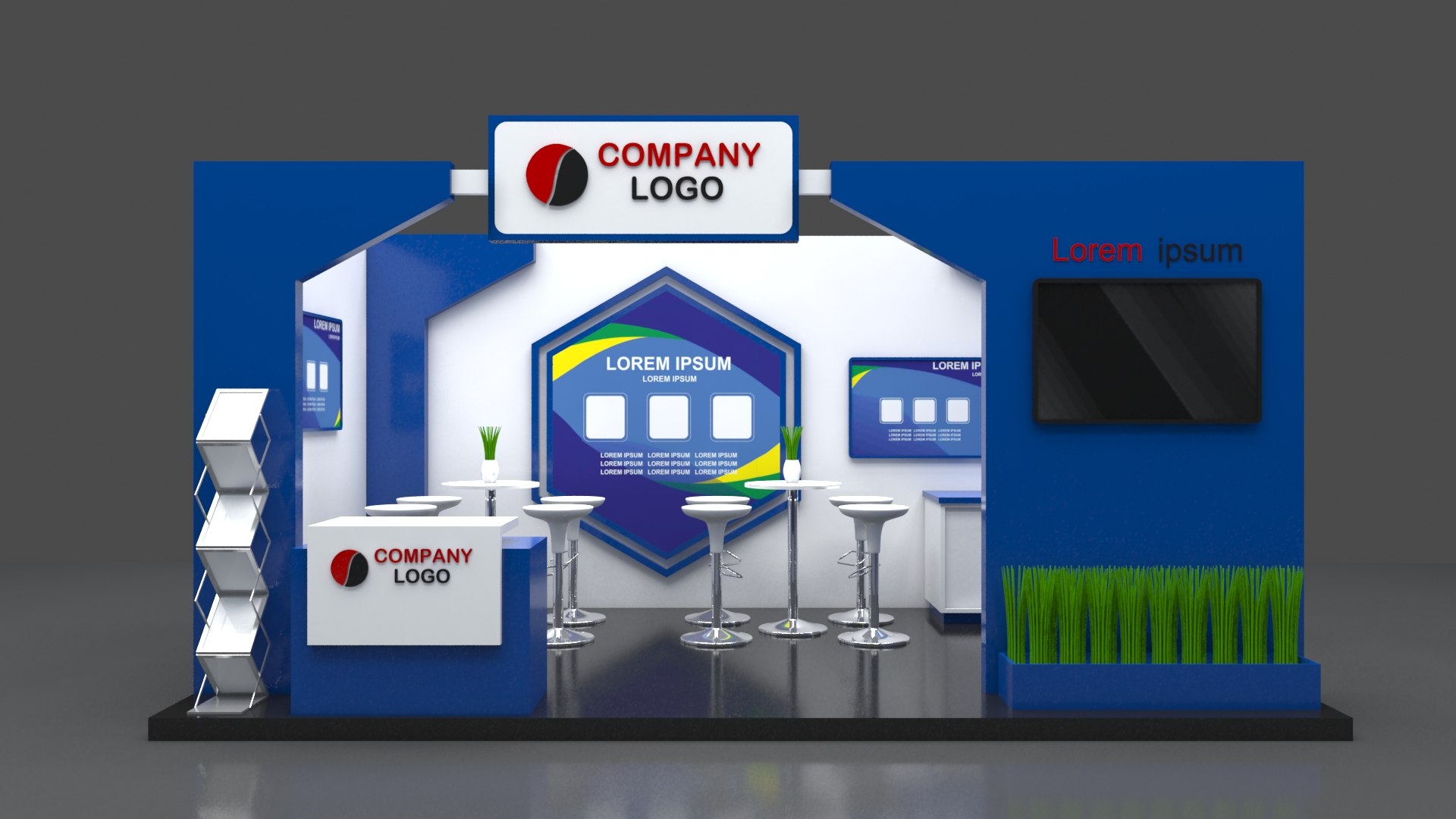 3D booth 300cm x 500cm model - TurboSquid 1799339