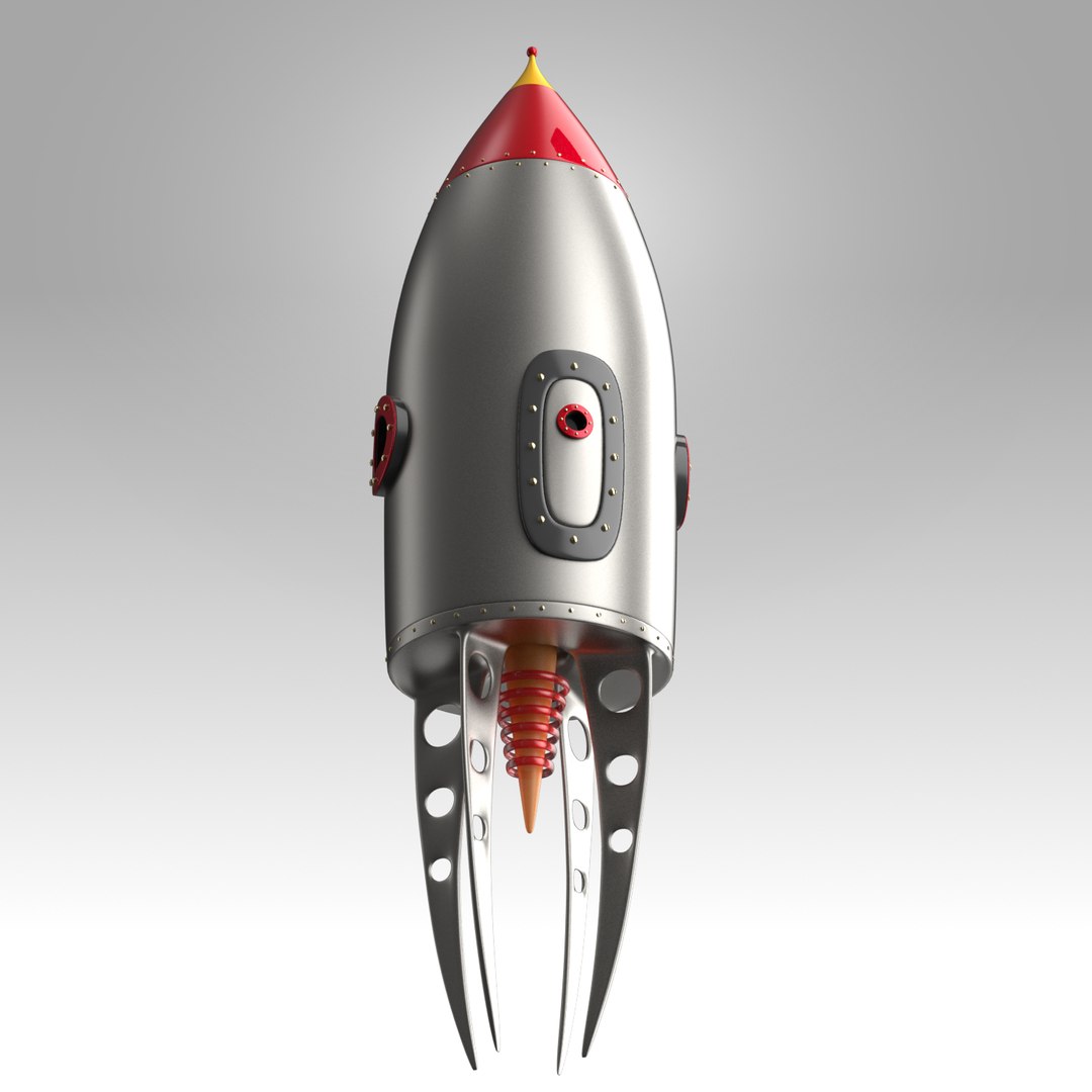 3D Rocket 1950s Space - TurboSquid 1355478