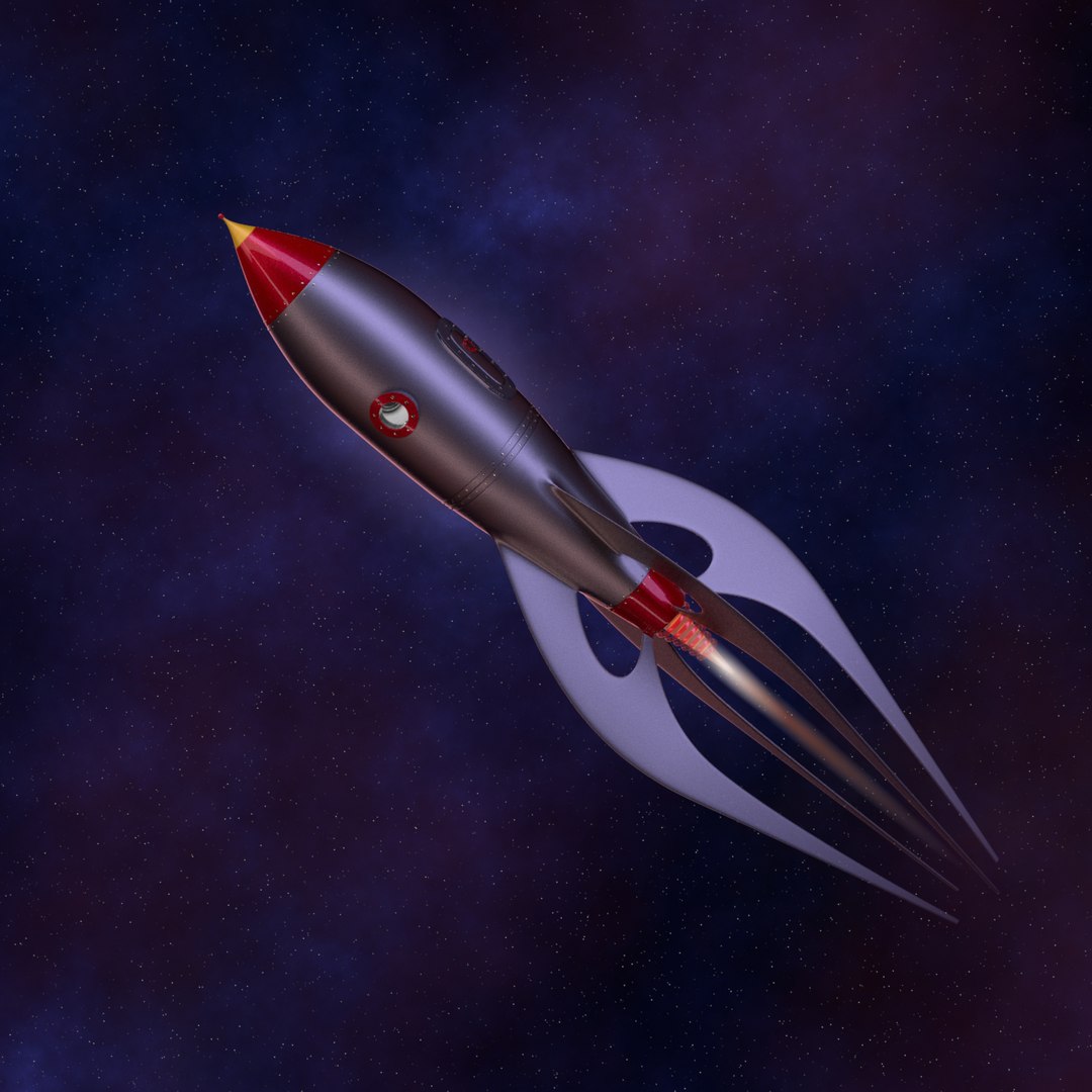 3D Rocket 1950s Space - TurboSquid 1355478