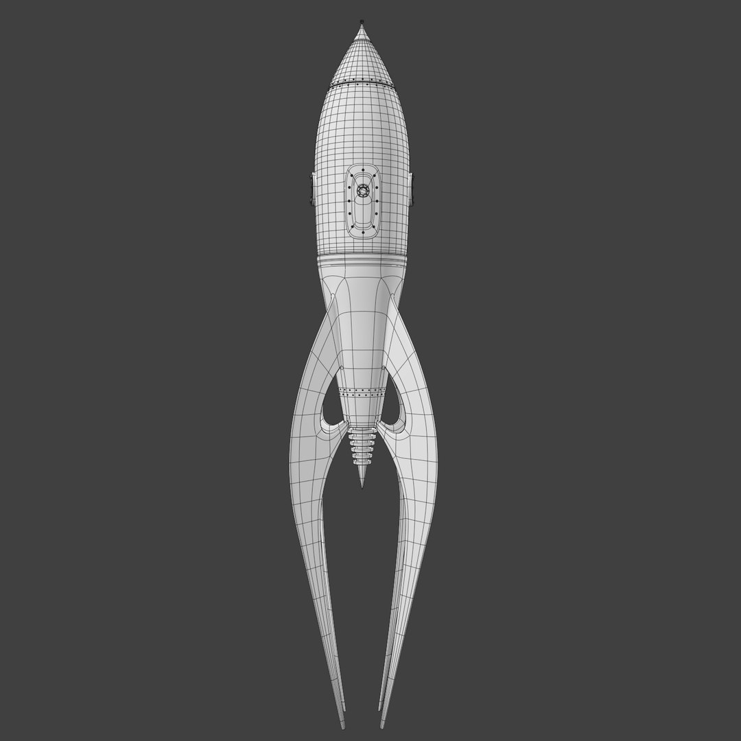 3D Rocket 1950s Space - TurboSquid 1355478