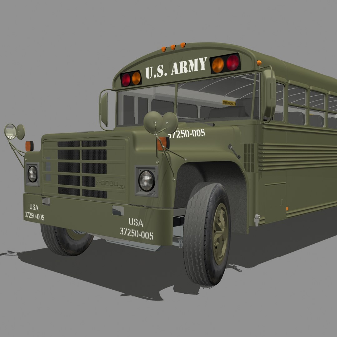 Army Bus 3d Model