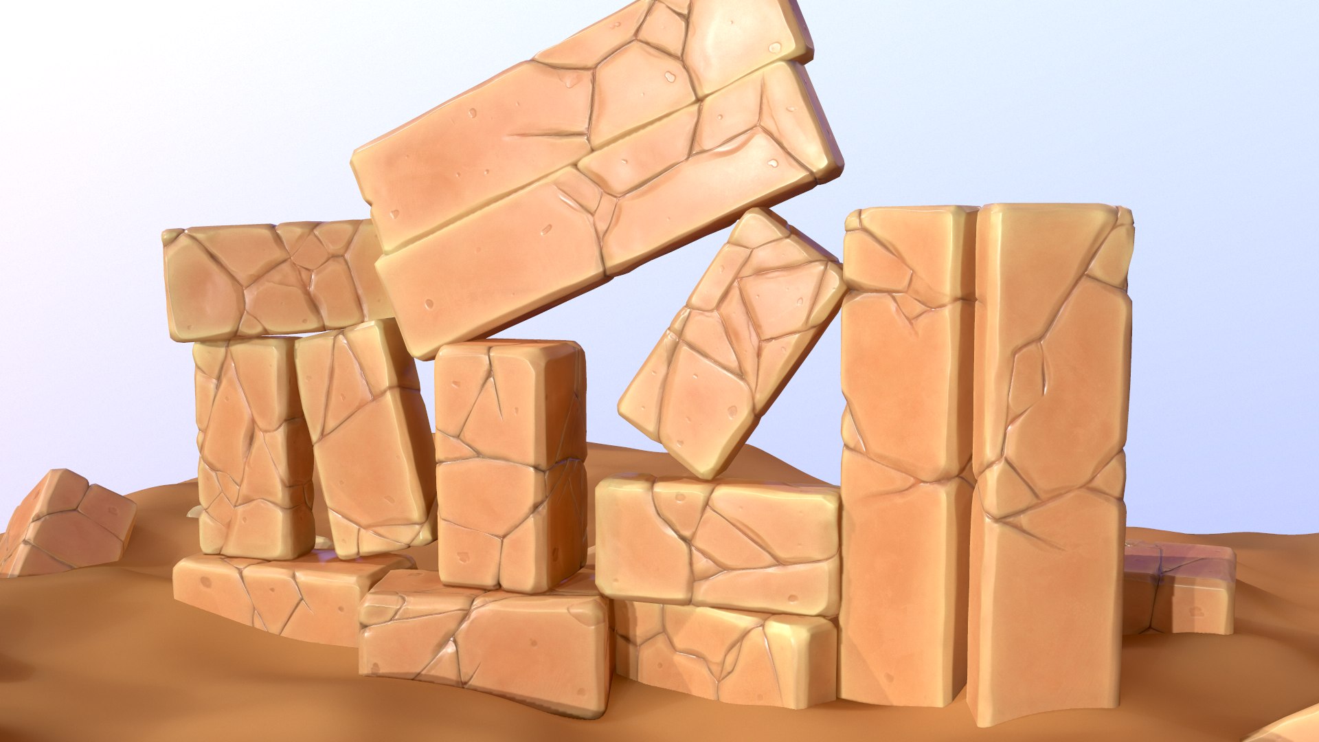 Stylized Cartoon Rock Sand 3D Model - TurboSquid 1568554