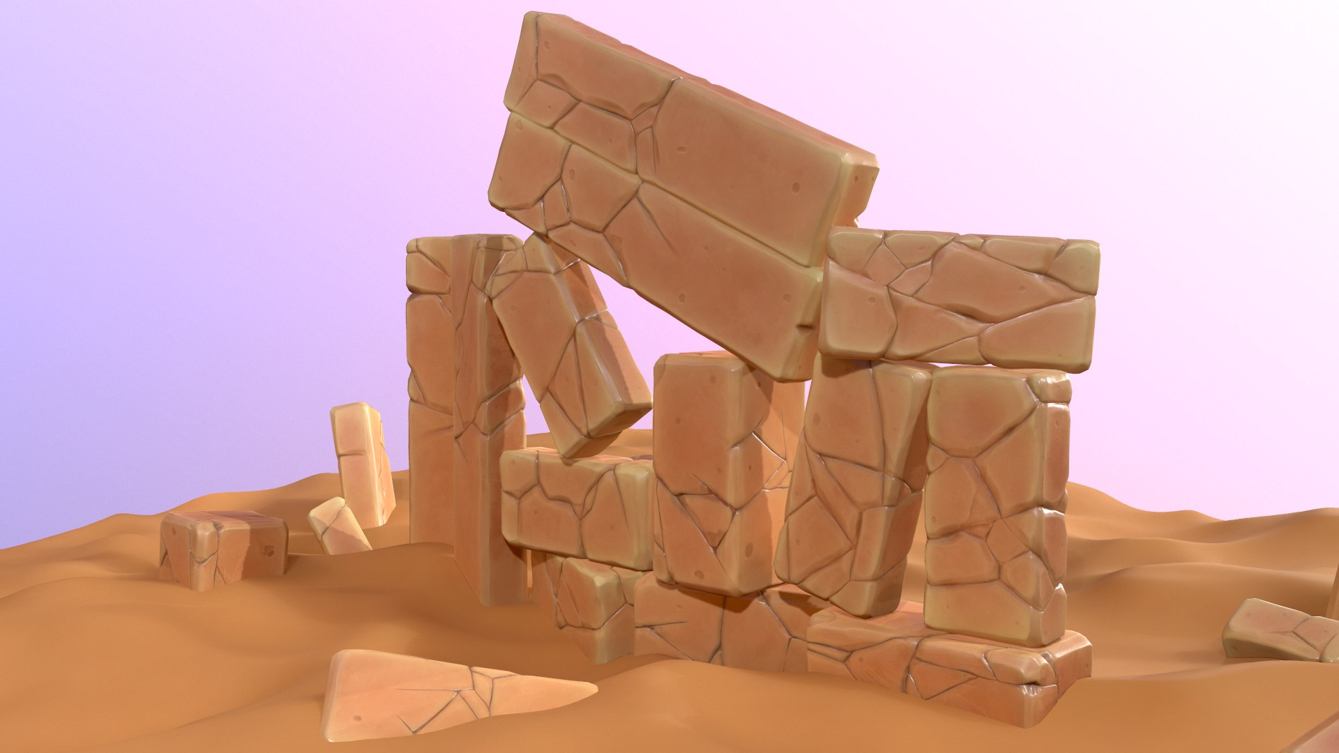 Stylized Cartoon Rock Sand 3D Model - TurboSquid 1568554