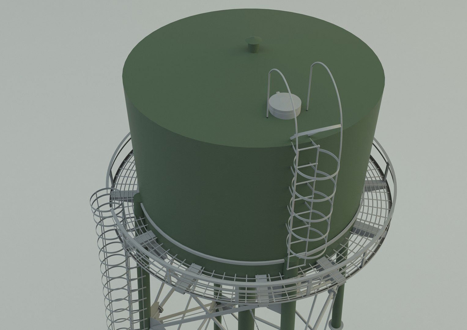 High Tower Water Tank Model - TurboSquid 2070172