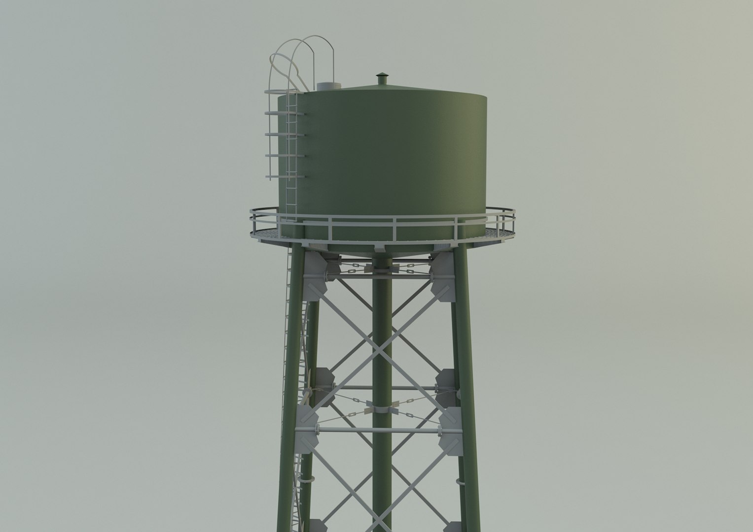 High Tower Water Tank Model - TurboSquid 2070172