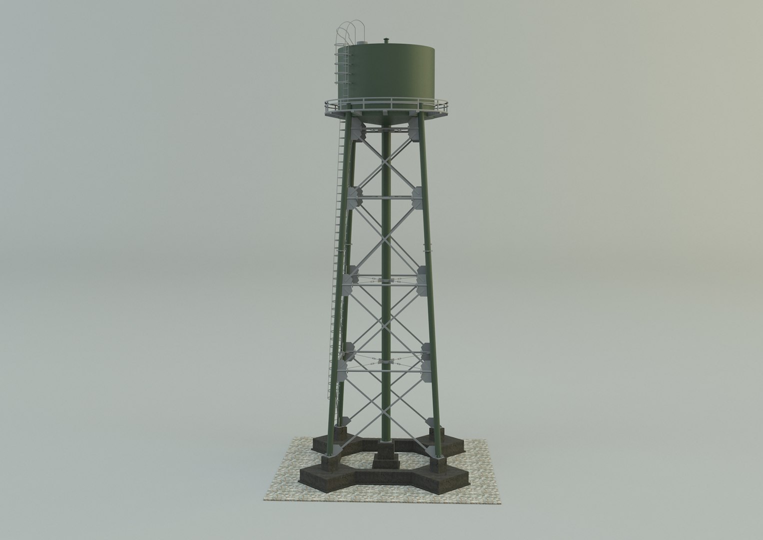 High Tower Water Tank Model - TurboSquid 2070172