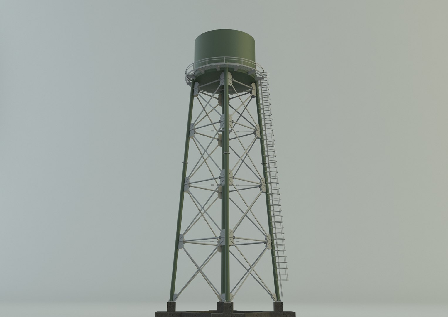 High Tower Water Tank Model - TurboSquid 2070172