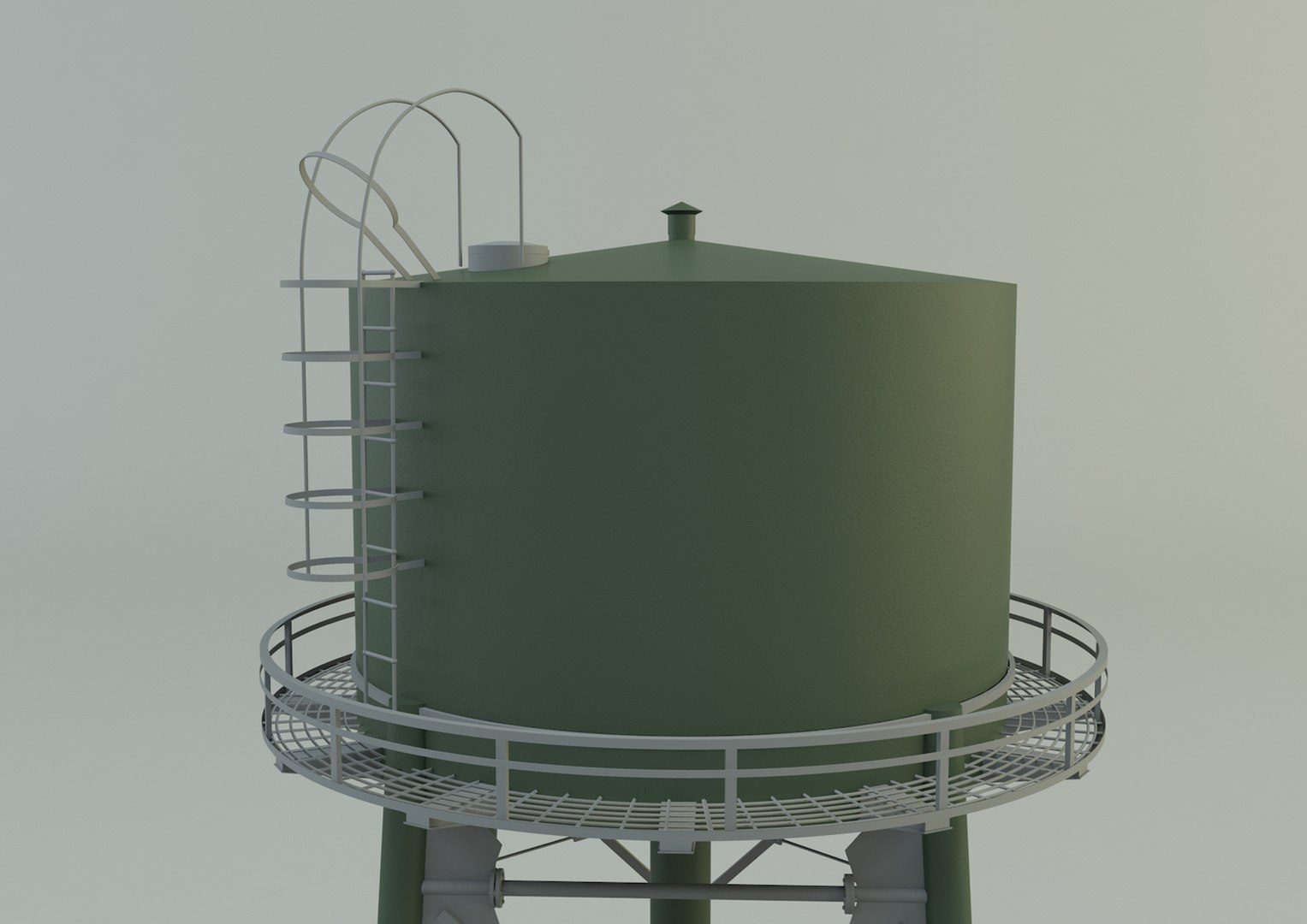 High Tower Water Tank Model - TurboSquid 2070172