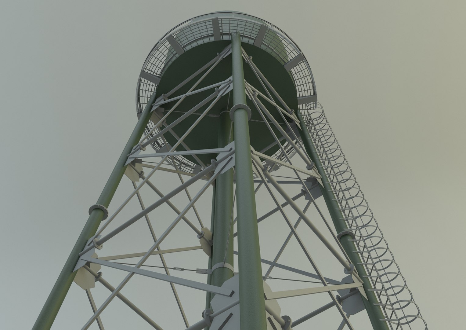 High Tower Water Tank Model - TurboSquid 2070172
