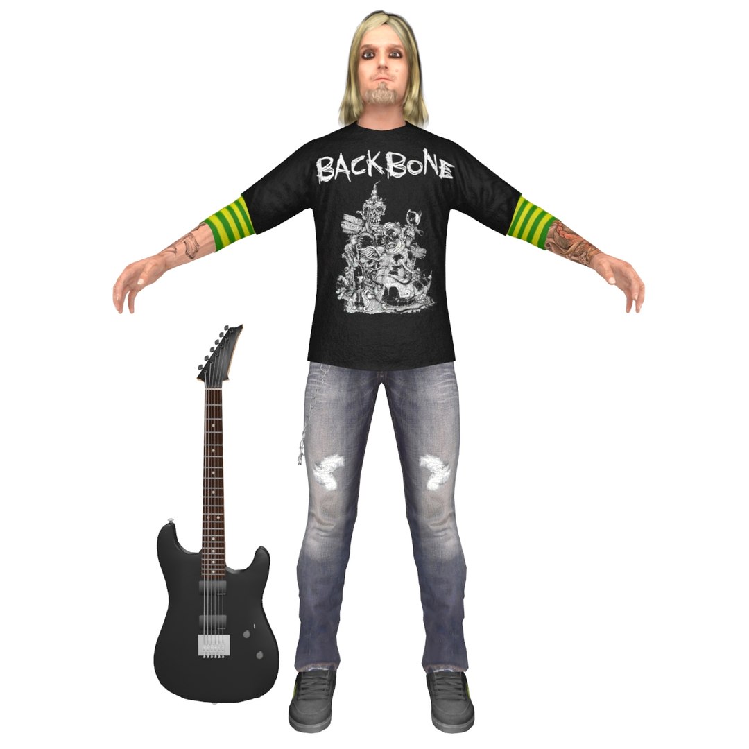 3D Model Guitar Player - TurboSquid 1304680