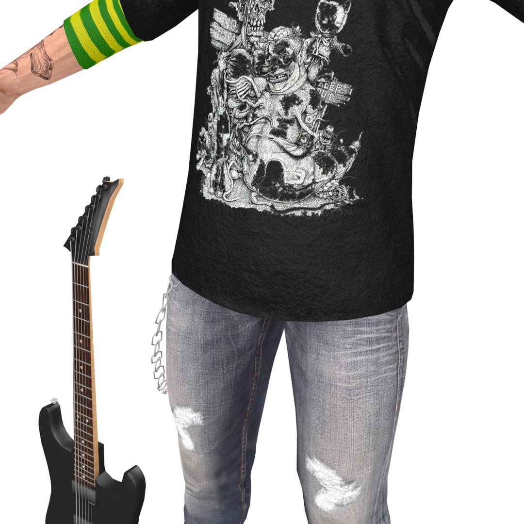 3D Model Guitar Player - TurboSquid 1304680