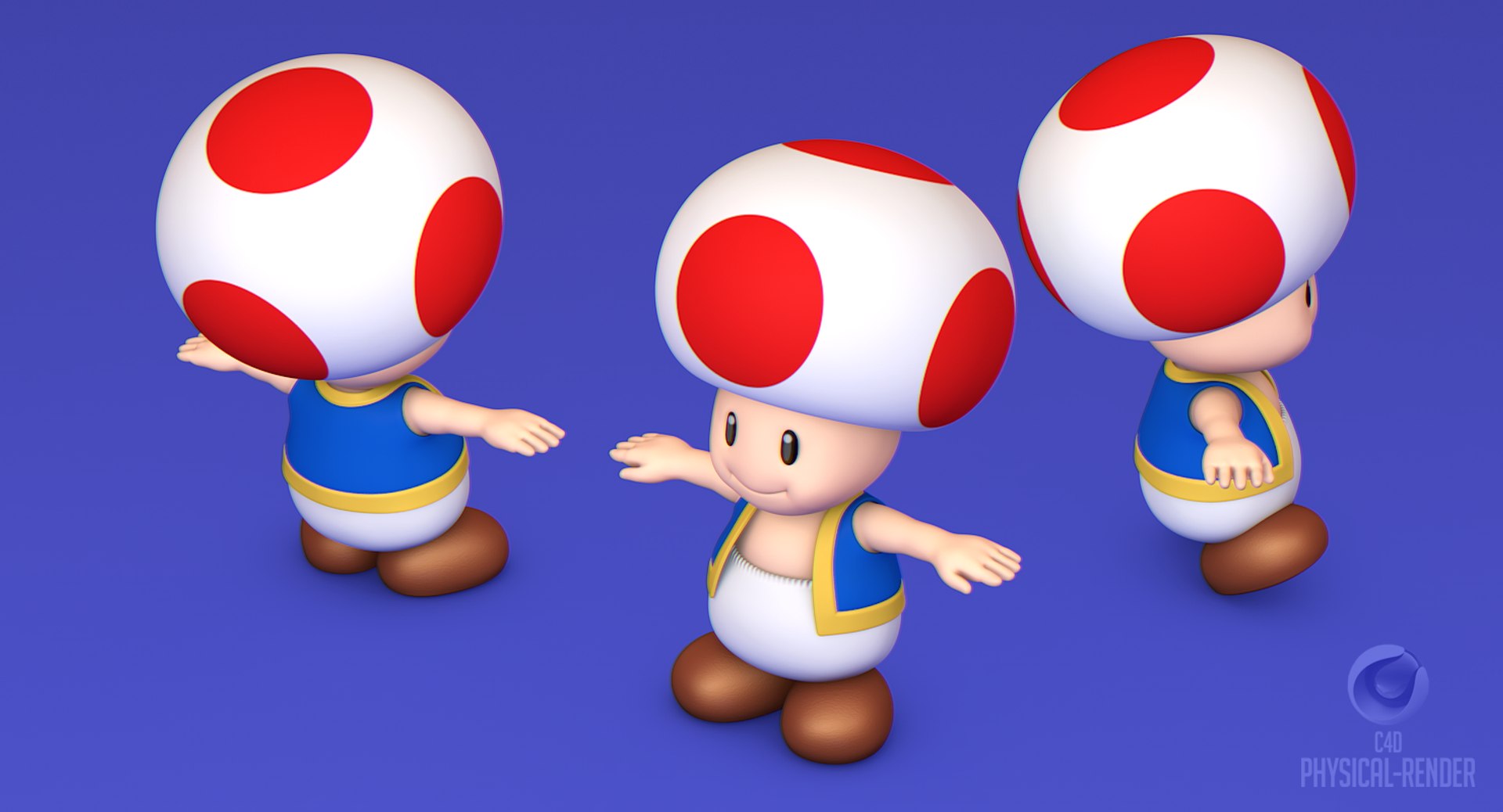 3D Toad Toadstool Mushroom Super Mario - TurboSquid 1408203