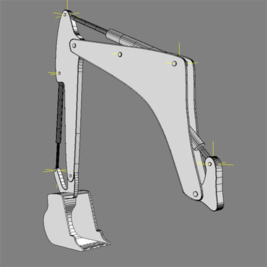 3d model mechanical digger arm