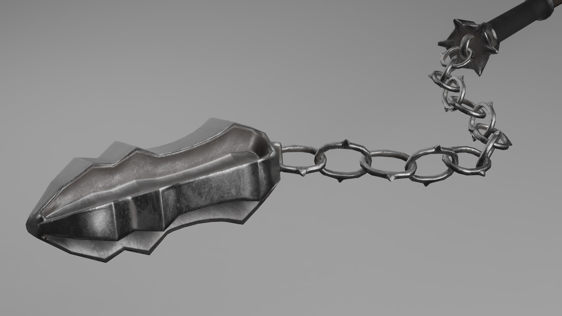 3D Medieval Iron Flail Model - TurboSquid 1791910