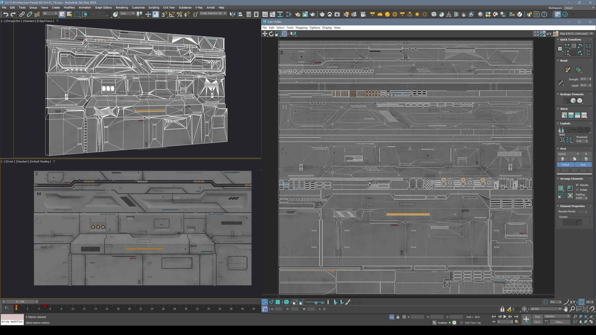 3D Model Sci-Fi Architecture Panels Pack Vol 01 - TurboSquid 1960905