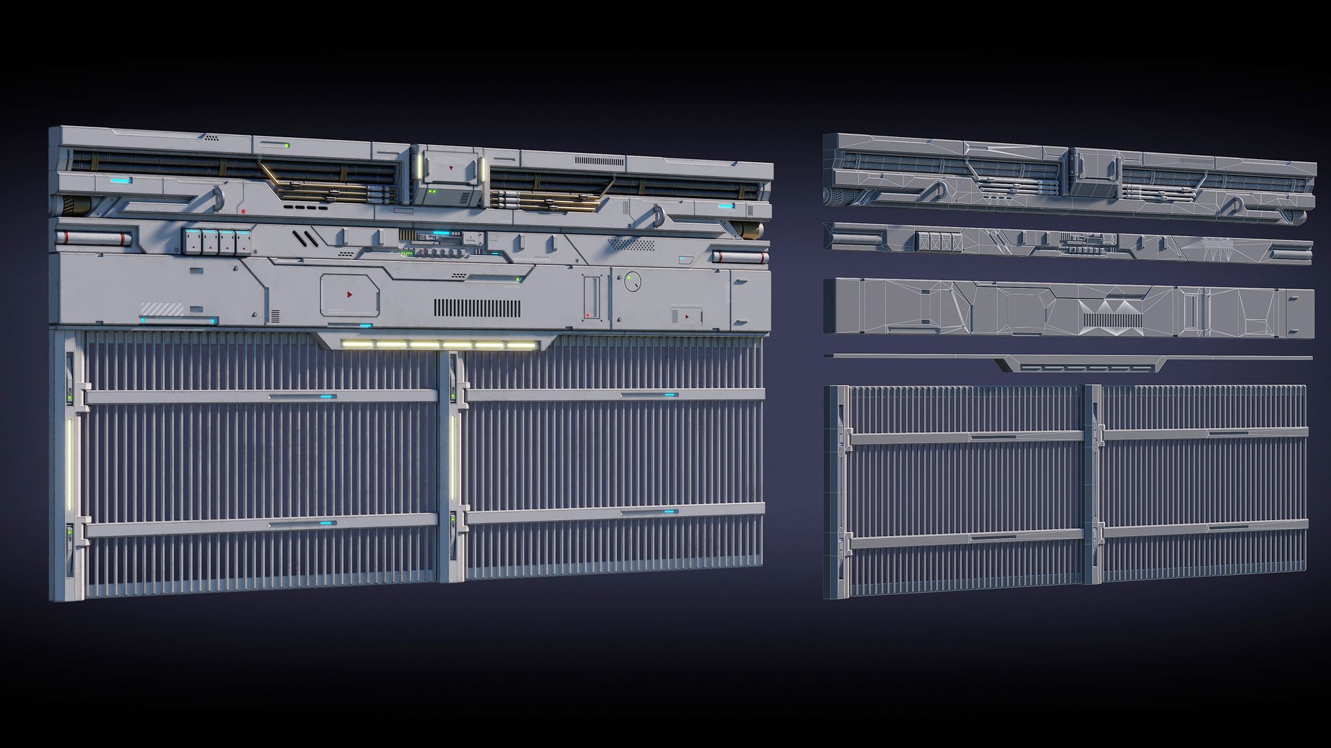 3D Model Sci-Fi Architecture Panels Pack Vol 01 - TurboSquid 1960905