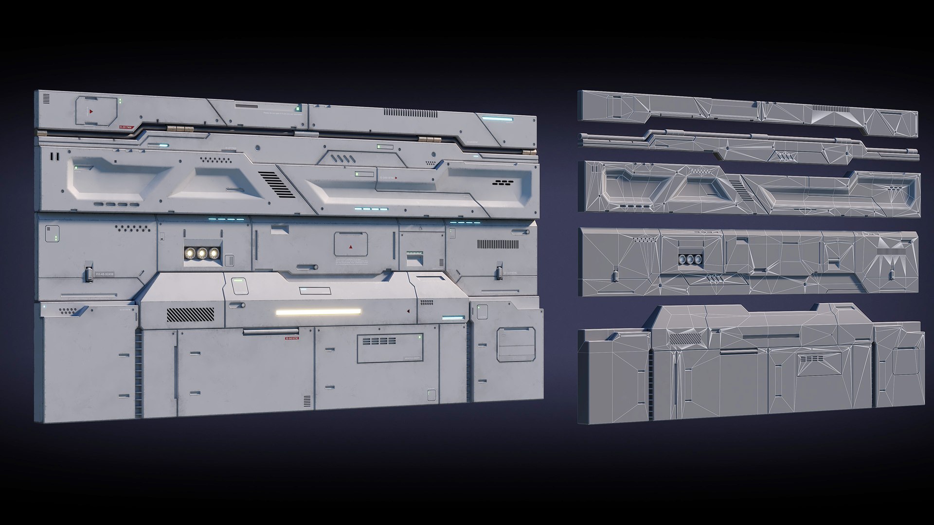 3D Model Sci-Fi Architecture Panels Pack Vol 01 - TurboSquid 1960905