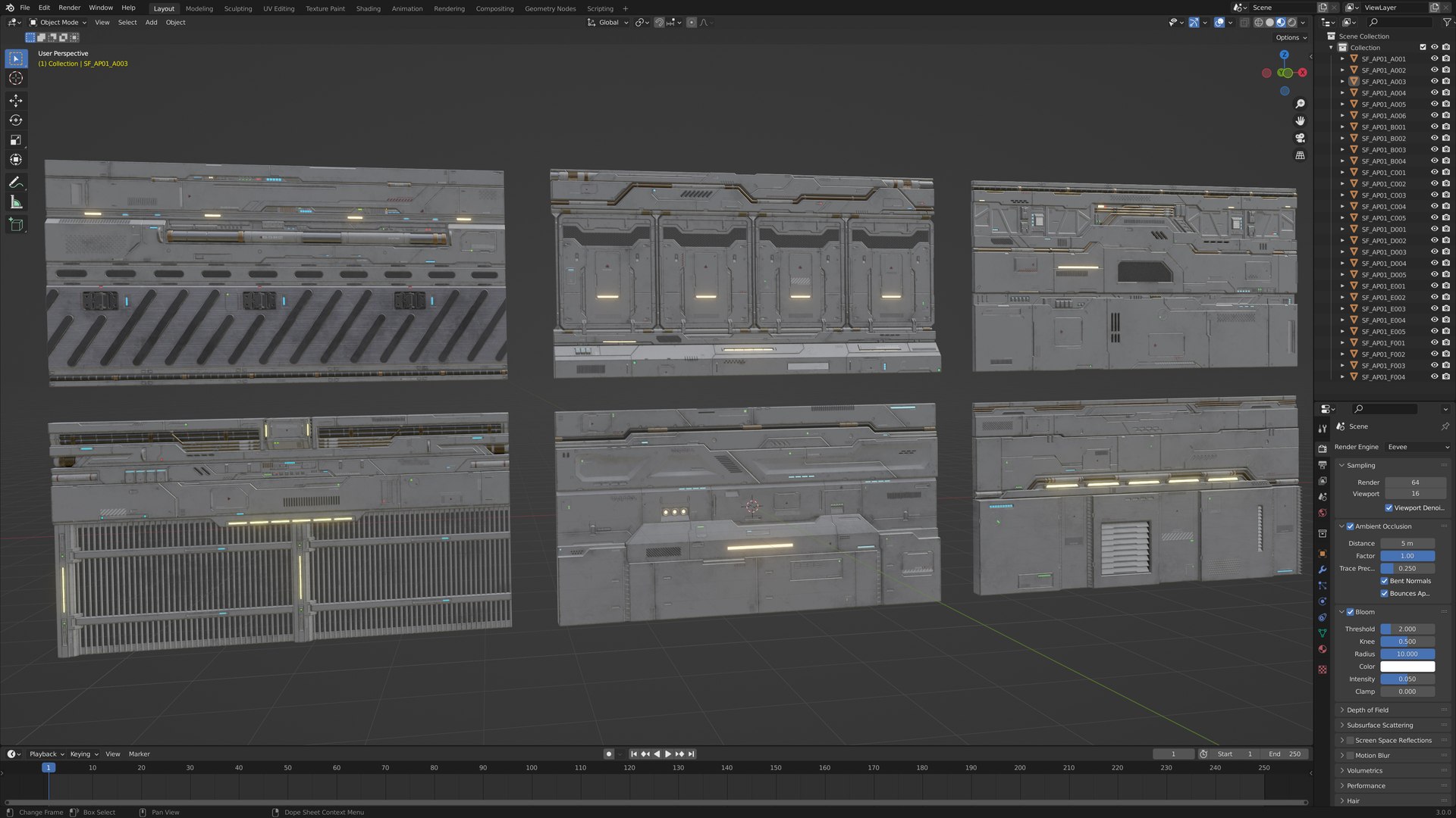 3D Model Sci-Fi Architecture Panels Pack Vol 01 - TurboSquid 1960905