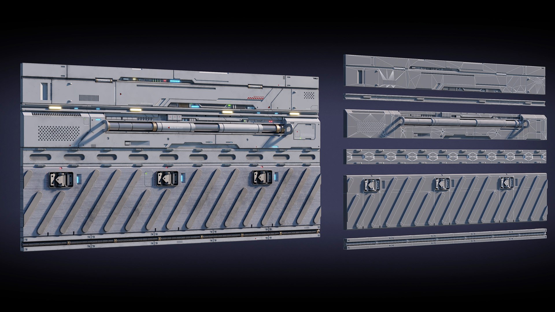 3D Model Sci-Fi Architecture Panels Pack Vol 01 - TurboSquid 1960905