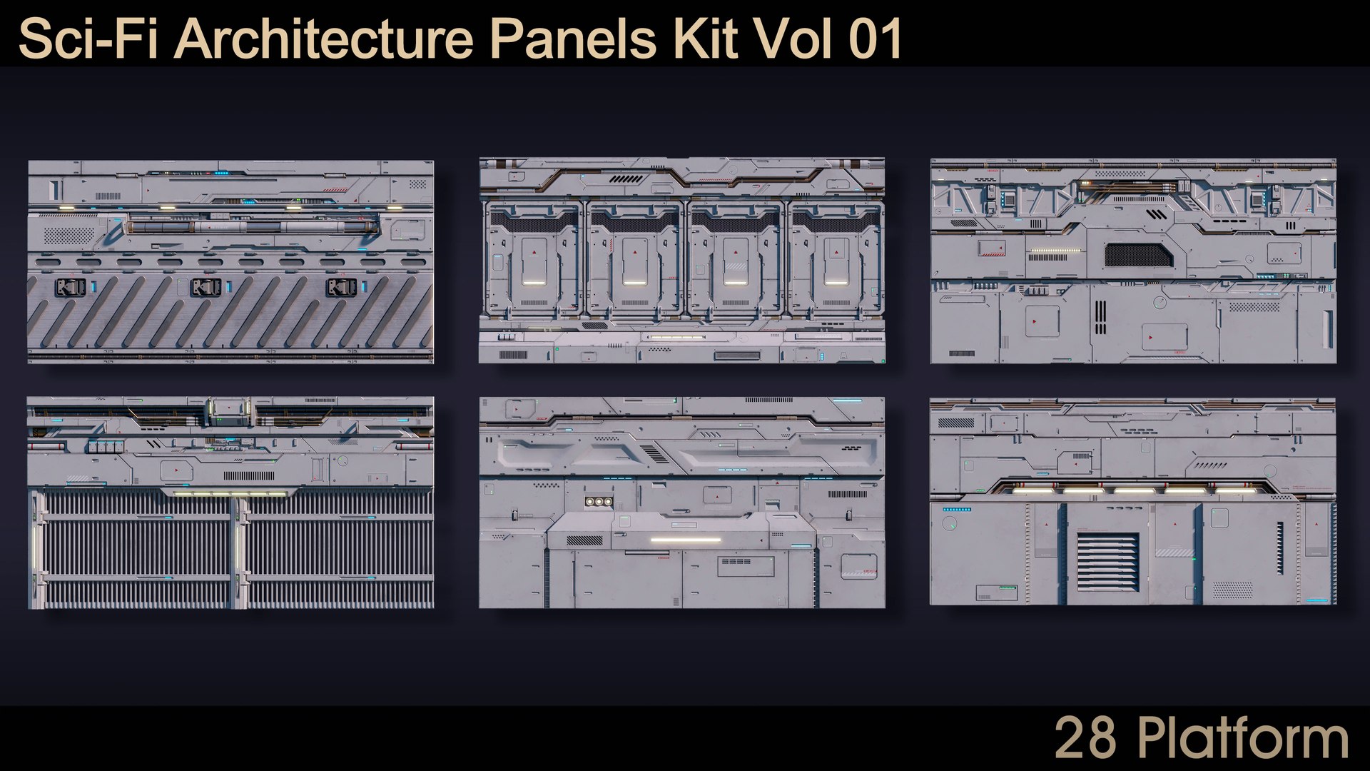 3D model Sci-Fi Architecture Panels Pack vol 01 - TurboSquid 1960905